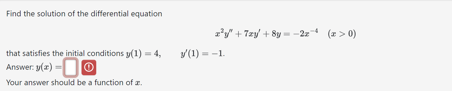 Solved Find the solution of ﻿the differential | Chegg.com