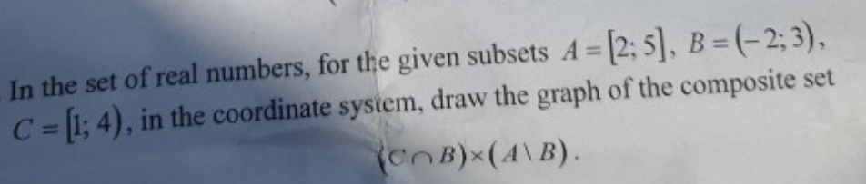 Solved In the set of real numbers, for the given subsets A = | Chegg.com