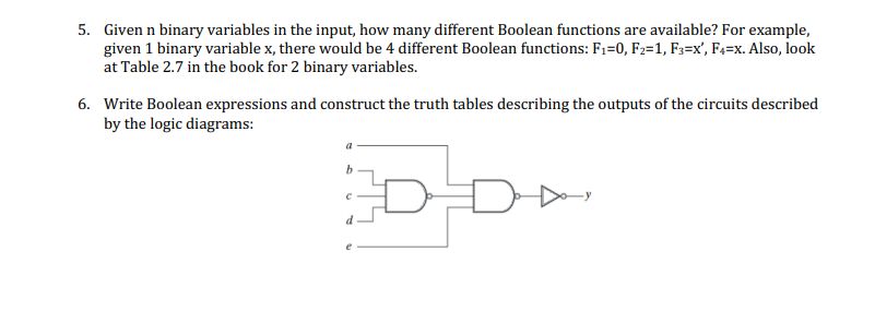 Solved 5 Given N Binary Variables In The Input How Many 