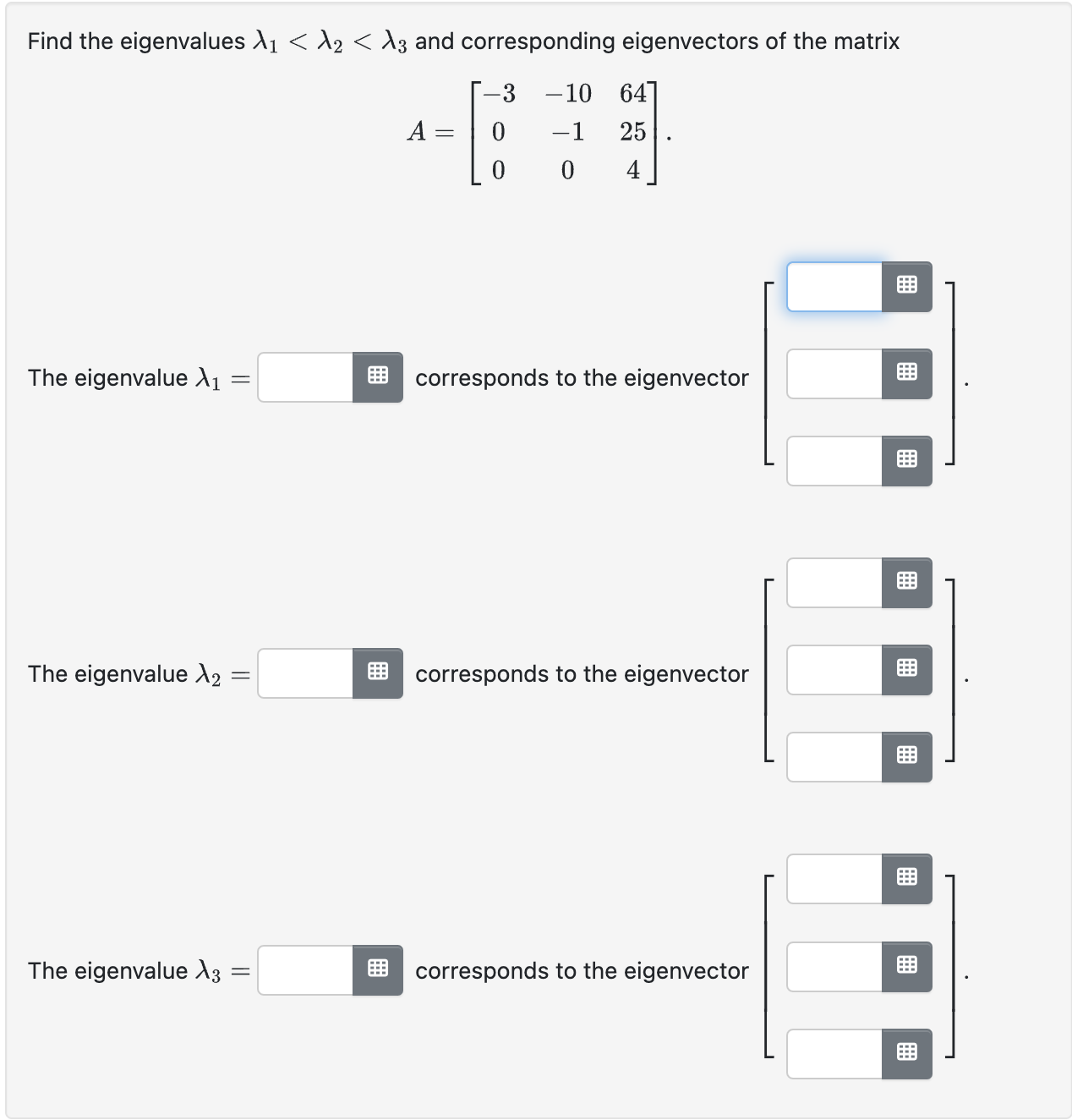 Solved Find the eigenvalues λ1