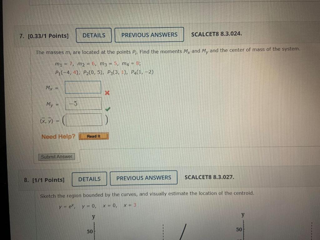 Solved 7. [0.33/1 Points] DETAILS PREVIOUS ANSWERS SCALCET8 | Chegg.com