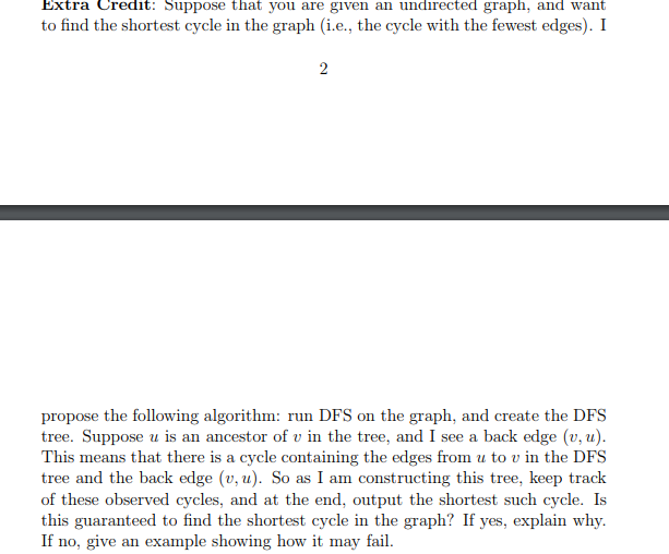 Solved Extra Credit: Suppose that you are given an | Chegg.com