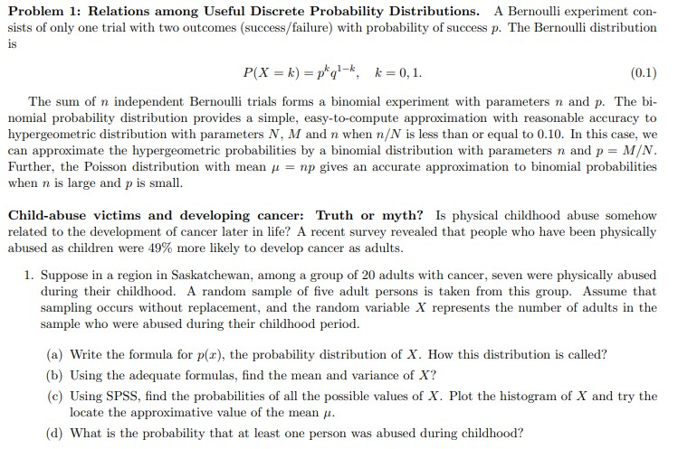 Solved Problem 1: Relations among Useful Discrete | Chegg.com