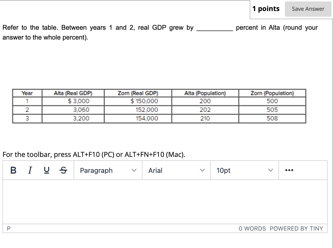Solved Refer to the table. Between years 1 and 2 , real GDP | Chegg.com
