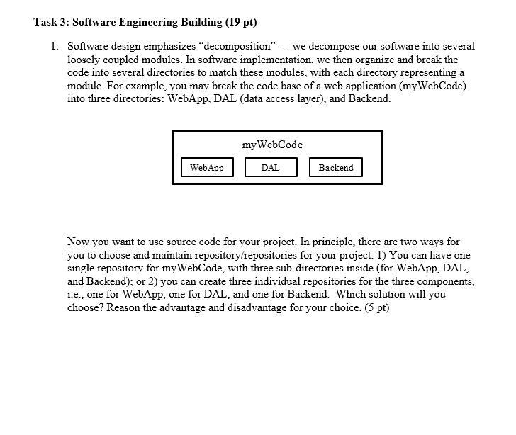 Solved Task 3: Software Engineering Building (19 pt) 1. | Chegg.com