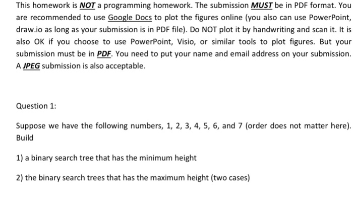 Solved This homework is NOT a programming homework. The | Chegg.com