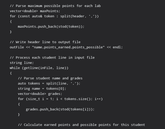 Solved How would I fix this code so I can parse a csv input | Chegg.com