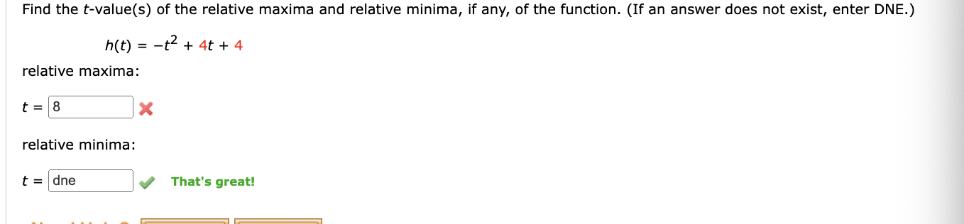 Solved Find the t-value(s) ﻿of the relative maxima and | Chegg.com
