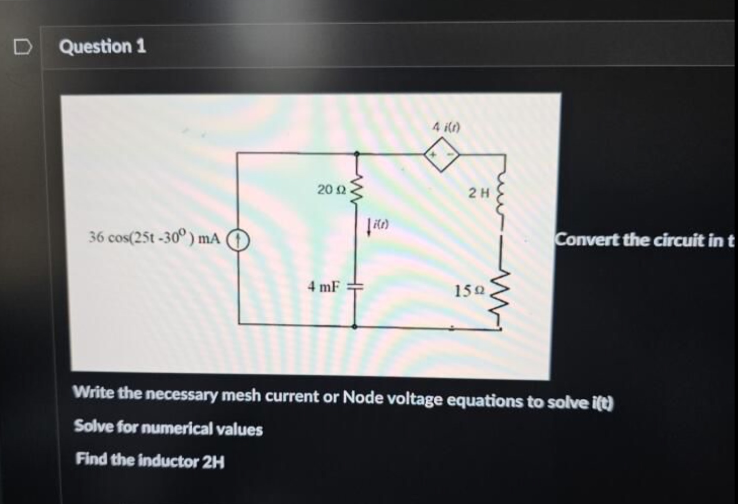 Solved Write the necessary mesh current or Node voltage | Chegg.com