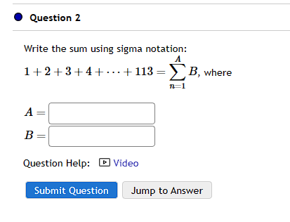 Solved Write the sum using sigma notation: | Chegg.com