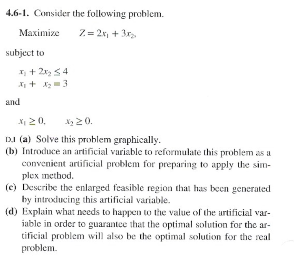 Solved 4.6-1. ﻿Consider the following problem. ﻿Maximize | Chegg.com