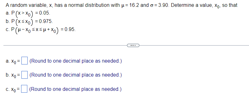 Solved A random variable, x, has a normal distribution with | Chegg.com