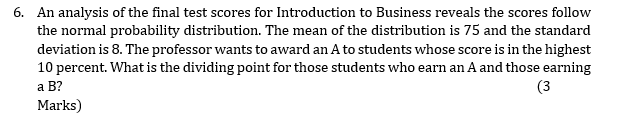 Solved 6. An analysis of the final test scores for | Chegg.com