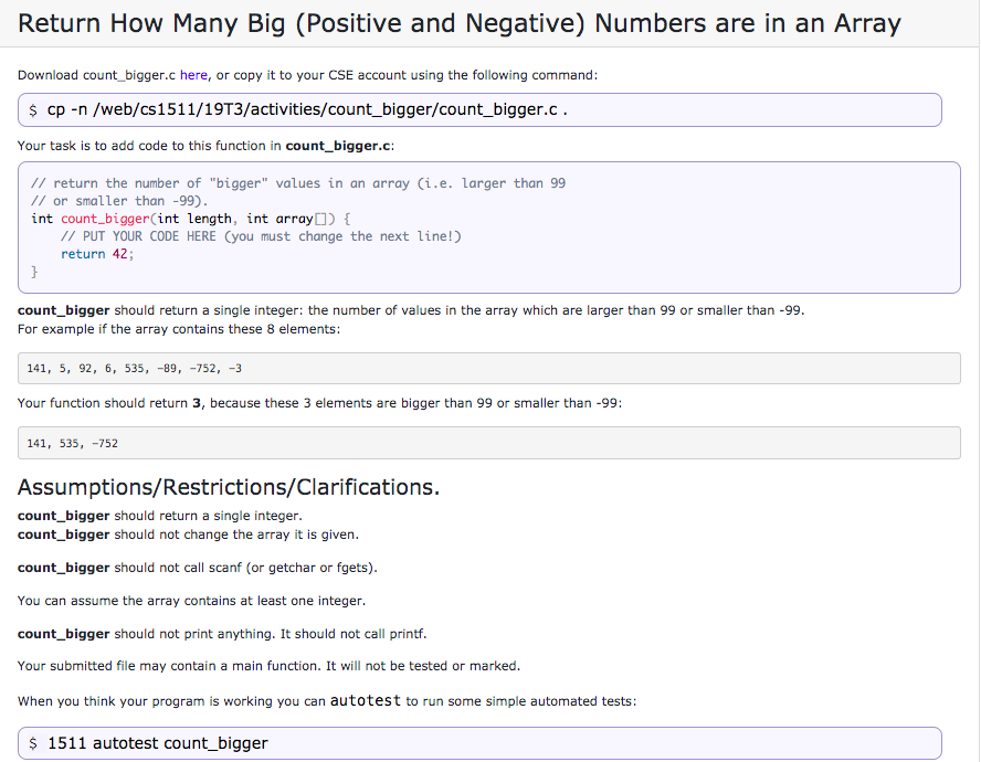 Solved Return How Many Big (Positive and Negative) Numbers | Chegg.com