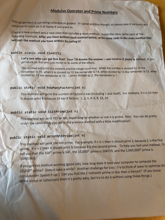 Solved Modulus Operator and Prime Numbers s assignment is | Chegg.com