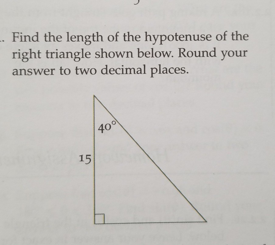 Solved Find the length of the hypotenuse of the right | Chegg.com