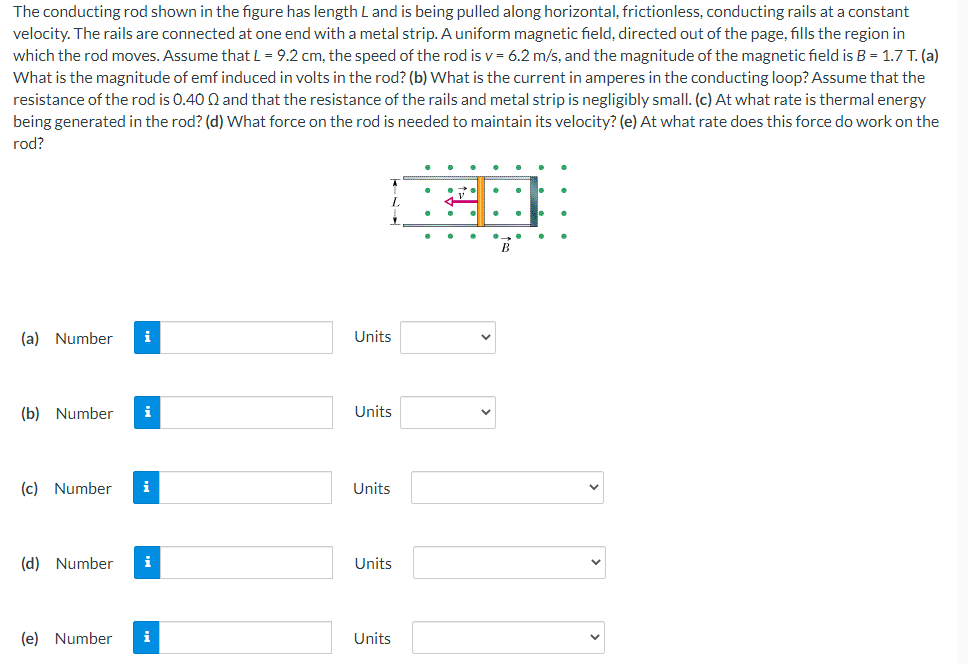 Solved The conducting rod shown in the figure has length L | Chegg.com