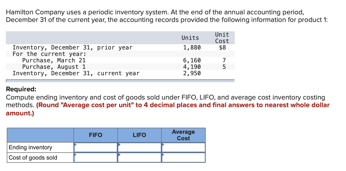 Solved Hamilton Company uses a periodic inventory system. At | Chegg.com