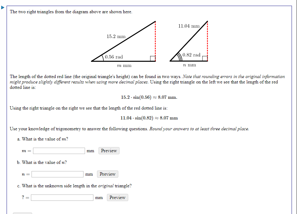 Solved Finding a Missing Side Length in a Non-Right Triangle | Chegg.com