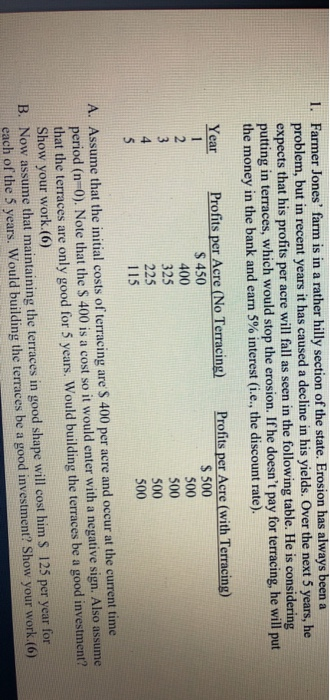 Solved I. Farmer Jones' farm is in a rather hilly section of | Chegg.com