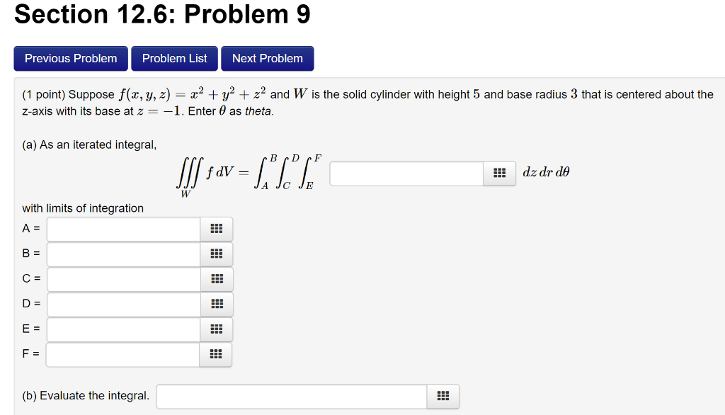 Solved Section 12.6: Problem 9 Previous Problem Problem List | Chegg.com