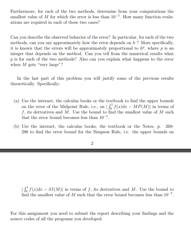Solved Problem 3. (50%) Consider the approximate integration | Chegg.com