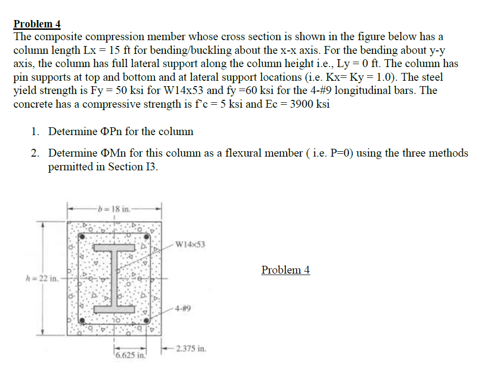 Solved Problem 4The composite compression member whose cross | Chegg.com