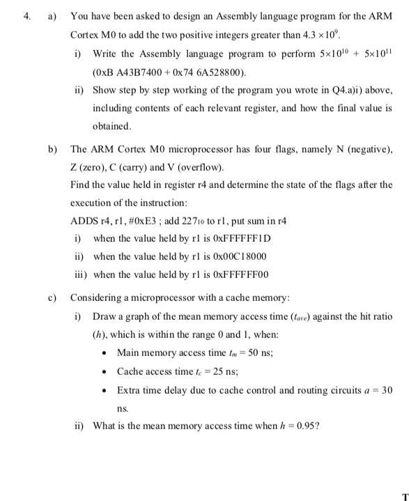 Solved 4. a) You have been asked to design an Assembly | Chegg.com