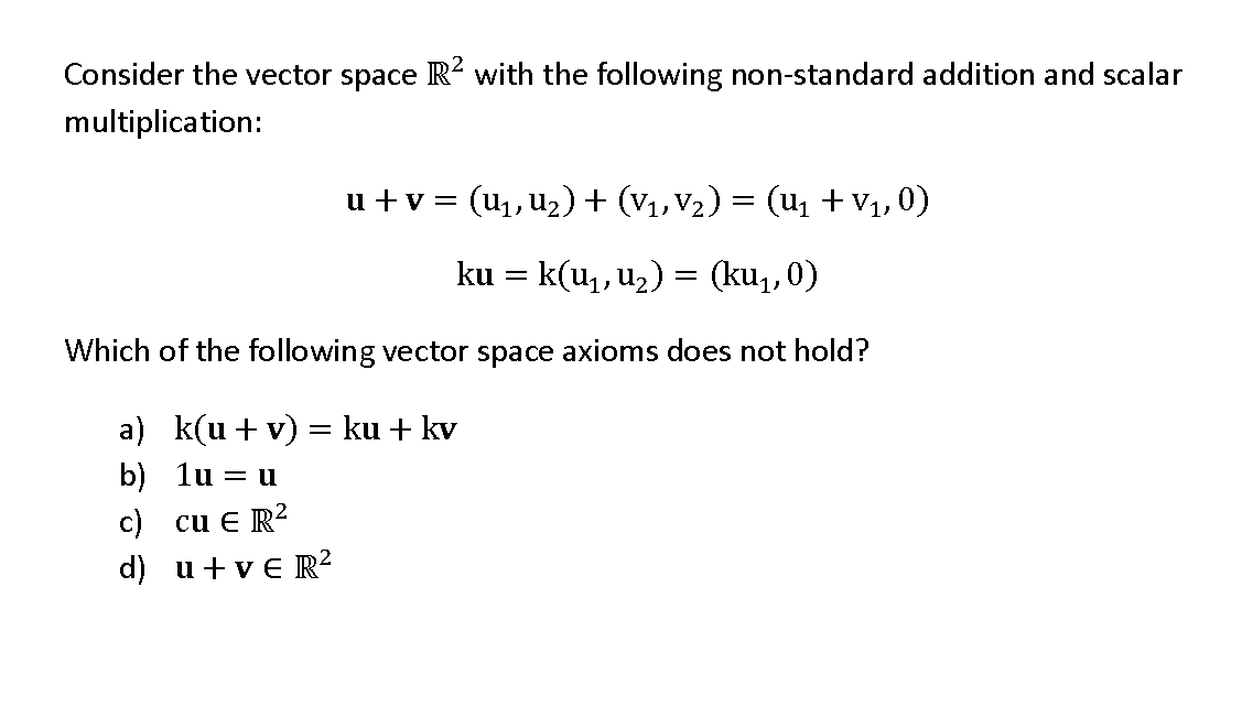 Solved Consider the vector space R2 with the following | Chegg.com