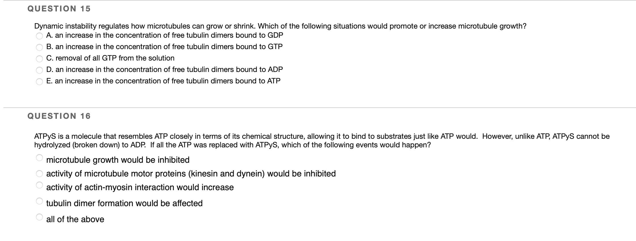 Solved Dynamic instability regulates how microtubules can | Chegg.com
