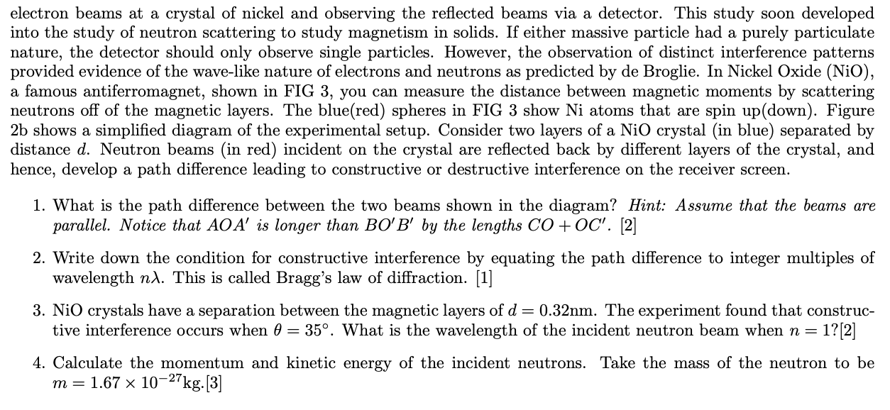 The Davisson-Germer experiment of 1927 was an | Chegg.com