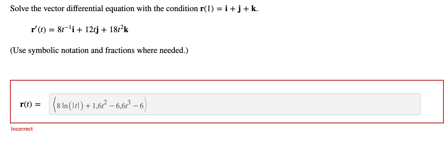 Solved Solve the vector differential equation with the | Chegg.com