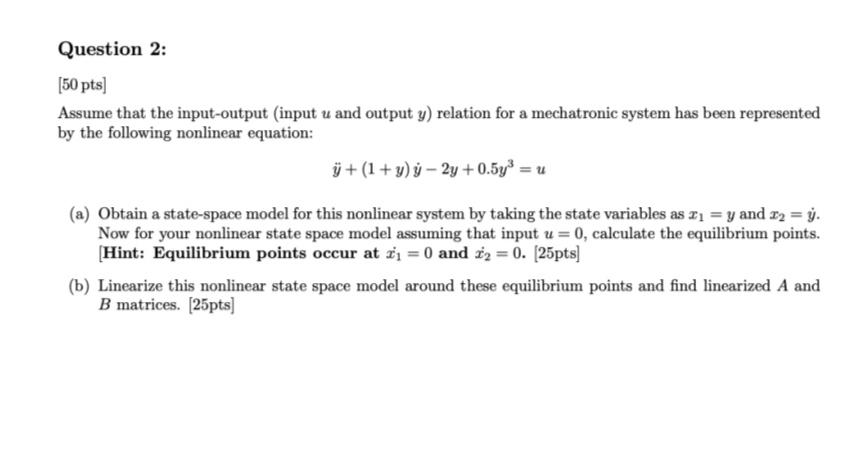 Solved Question 2: [50 pts] Assume that the input-output | Chegg.com