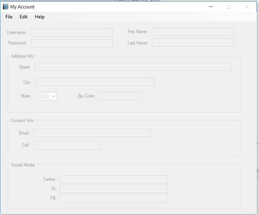 Solved For this lab, you will be creating an Account form. | Chegg.com