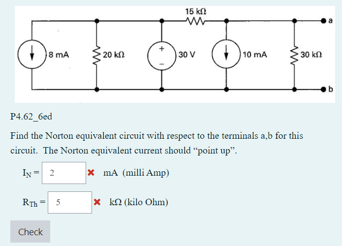 Solved P4.62_6ed Find the Norton equivalent circuit with | Chegg.com