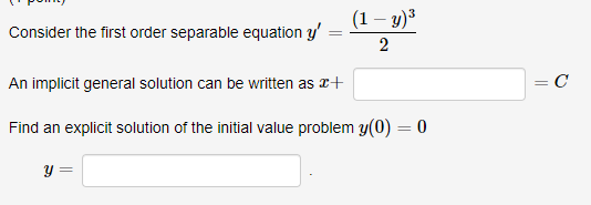 Solved Consider The First Order Separable Equation