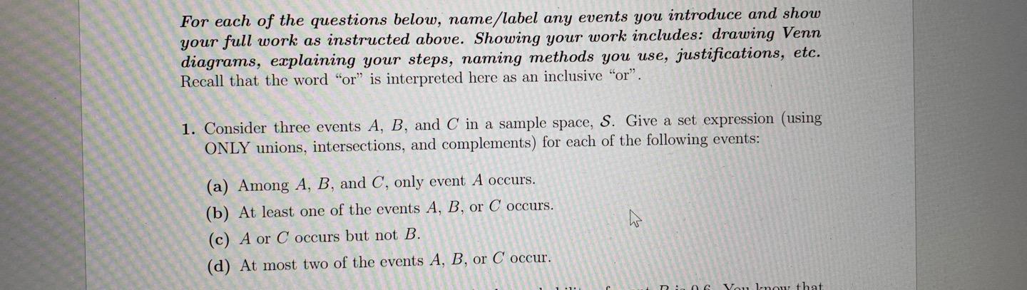 Solved For each of the questions below, name/label any | Chegg.com