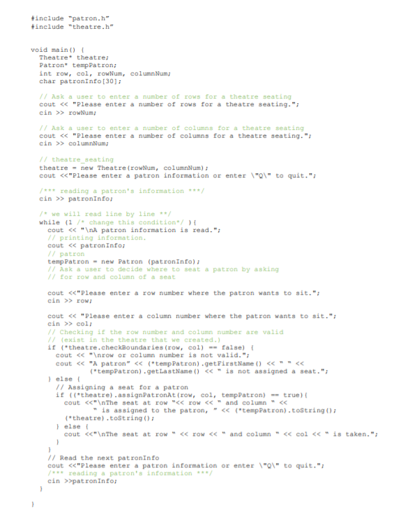Solved Step 1. First, you need to create a class Patron. | Chegg.com