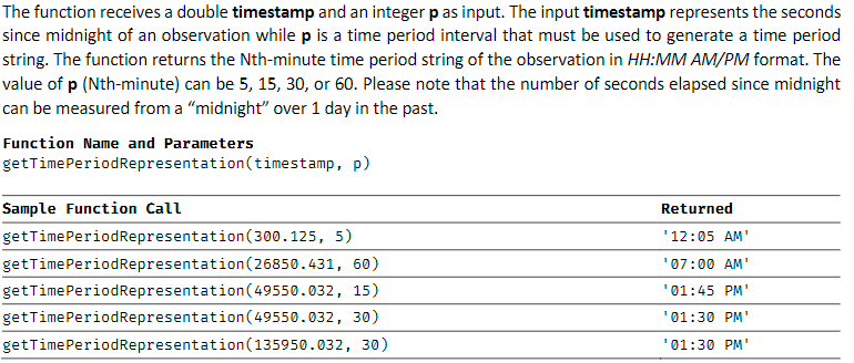Solved The Function Receives A Double Timestamp And An