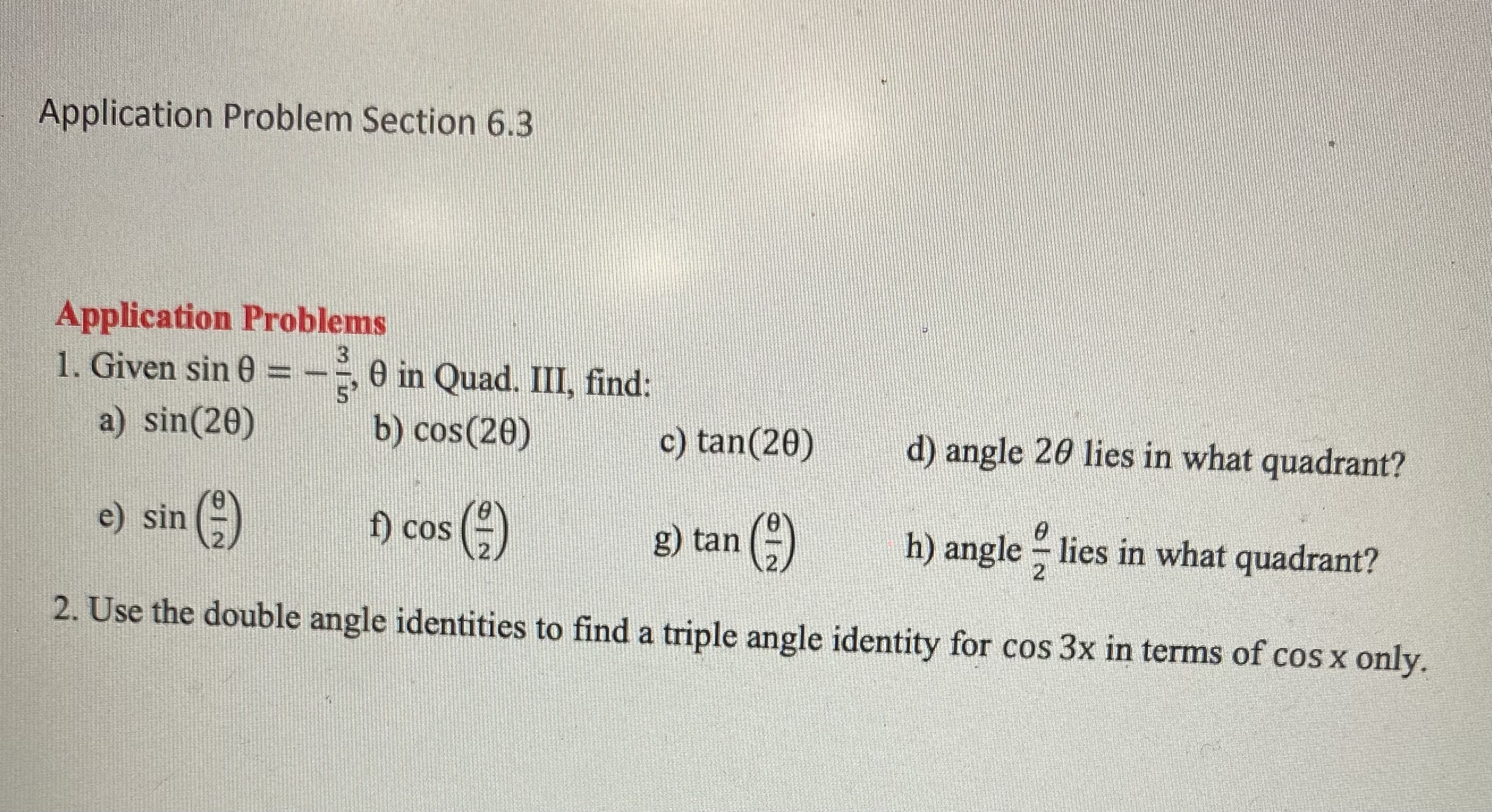 Solved Application Problem Section 6 3 Application Problems