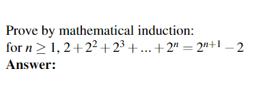 Solved Prove by mathematical induction: for | Chegg.com