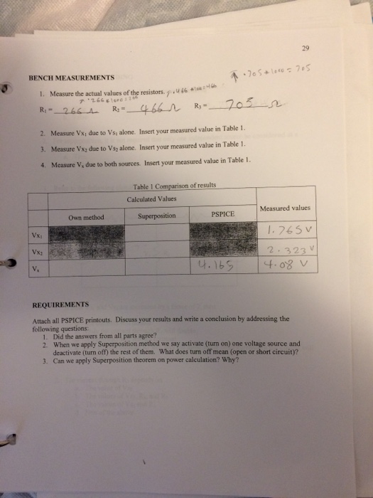 Solved 27 Electric Circuits Lab4 Superposition Theorem