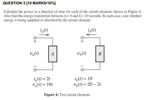 Solved Calculate the power as a function of time for each of | Chegg.com