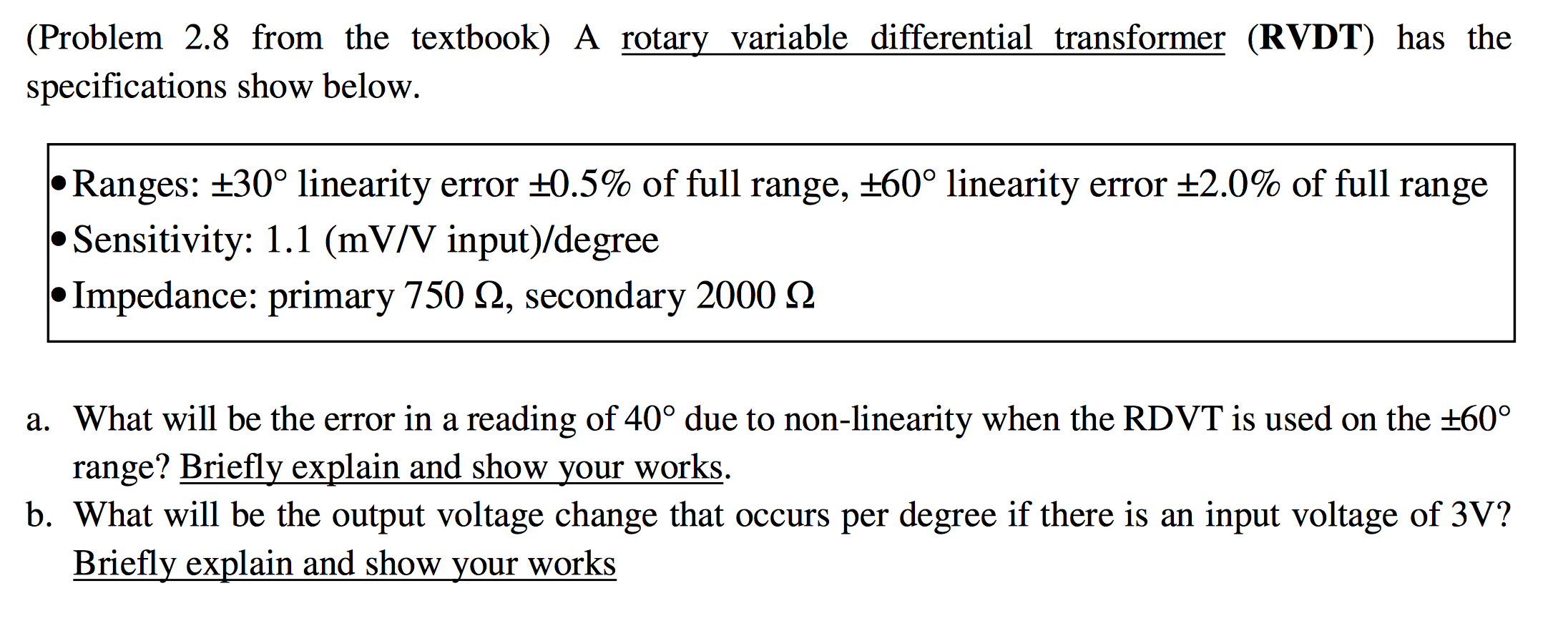 Solved mer (Problem 2.8 from the textbook) A rotary variable | Chegg.com