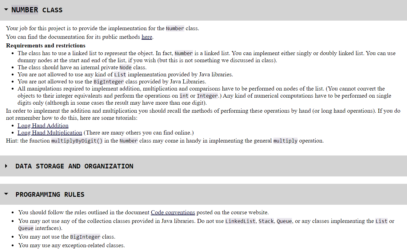 Solved NUMBER CLASS Your job for this project is to provide | Chegg.com
