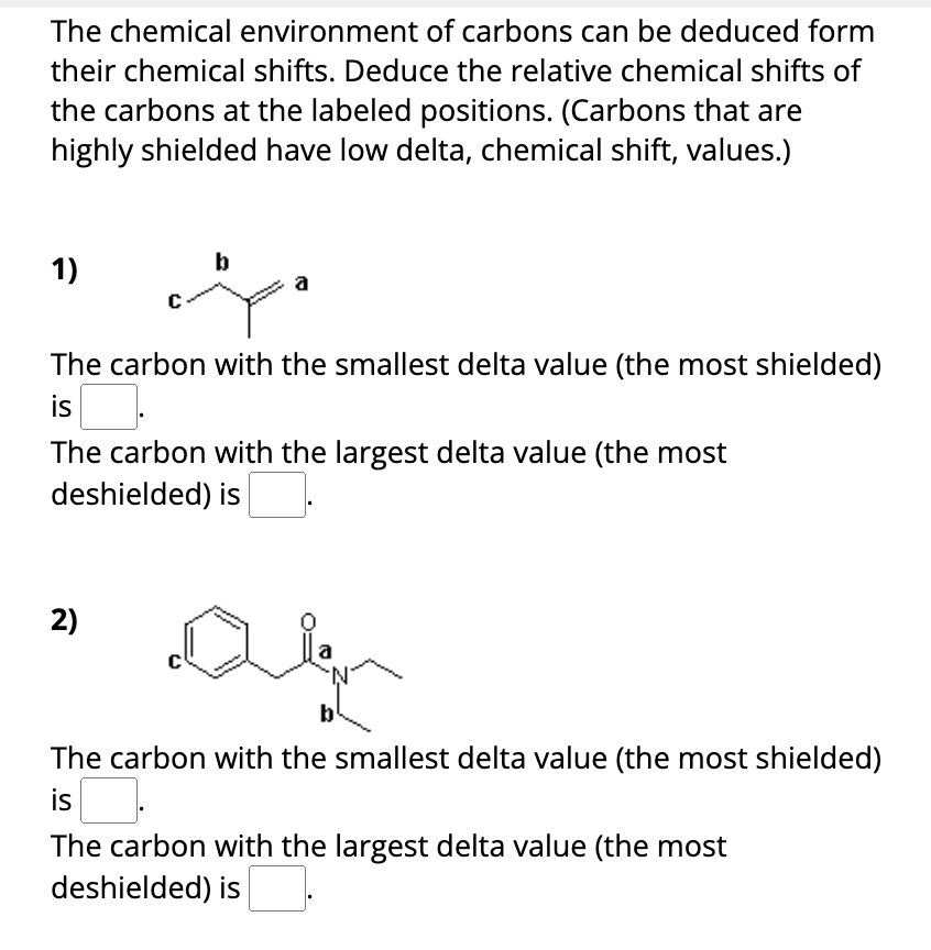 Solved The chemical environment of carbons can be deduced | Chegg.com
