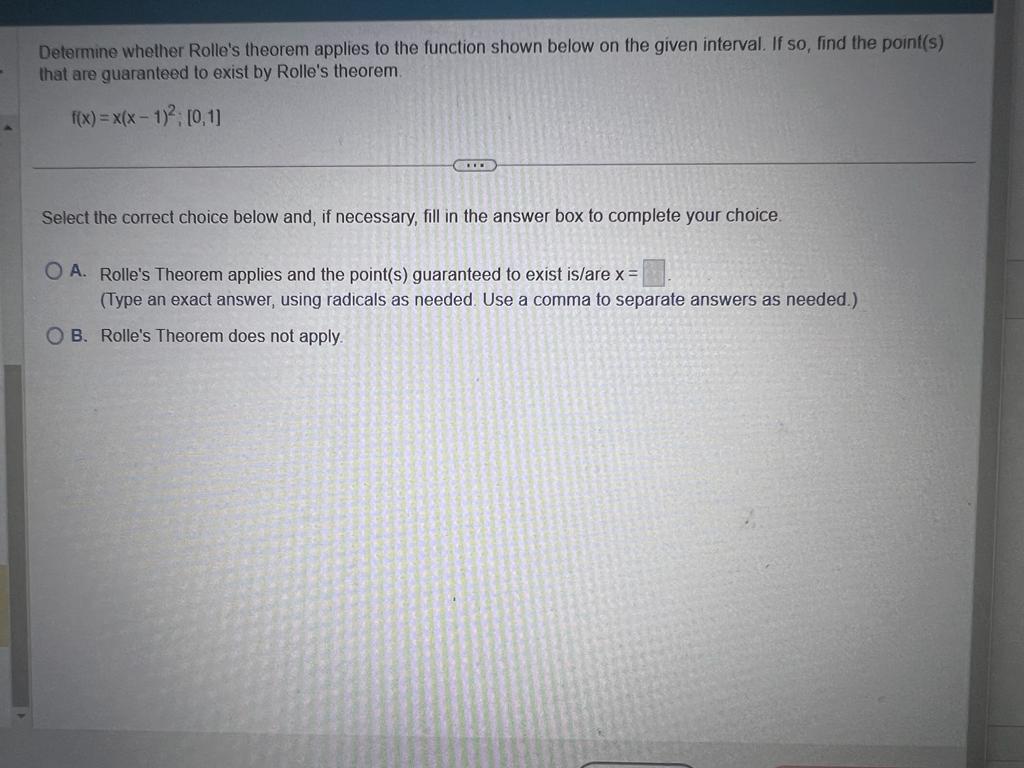 Solved Determine Whether Rolles Theorem Applies To The