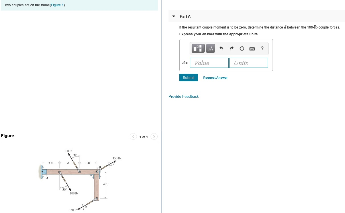 Solved Two couples act on the frame(Figure 1). Part A If the | Chegg.com