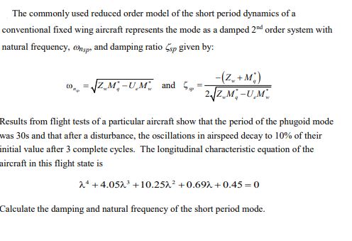 The commonly used reduced order model of the short | Chegg.com