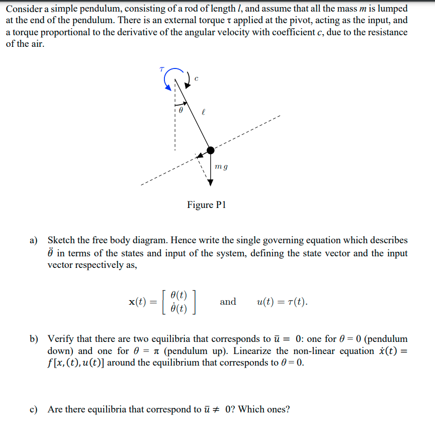 Solved Consider a simple pendulum, consisting of a rod of | Chegg.com